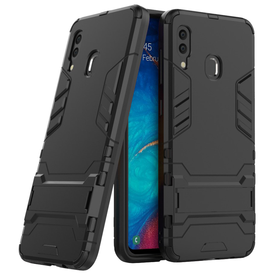 Slim Armour Tough Case Stand for Samsung Galaxy A20 / A30 (Black)